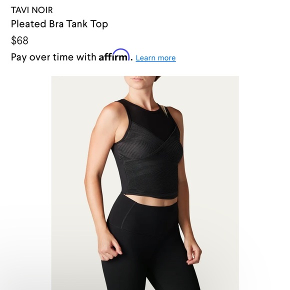 Tops | New Black Pleated Tank Tavi Medium | Poshmark